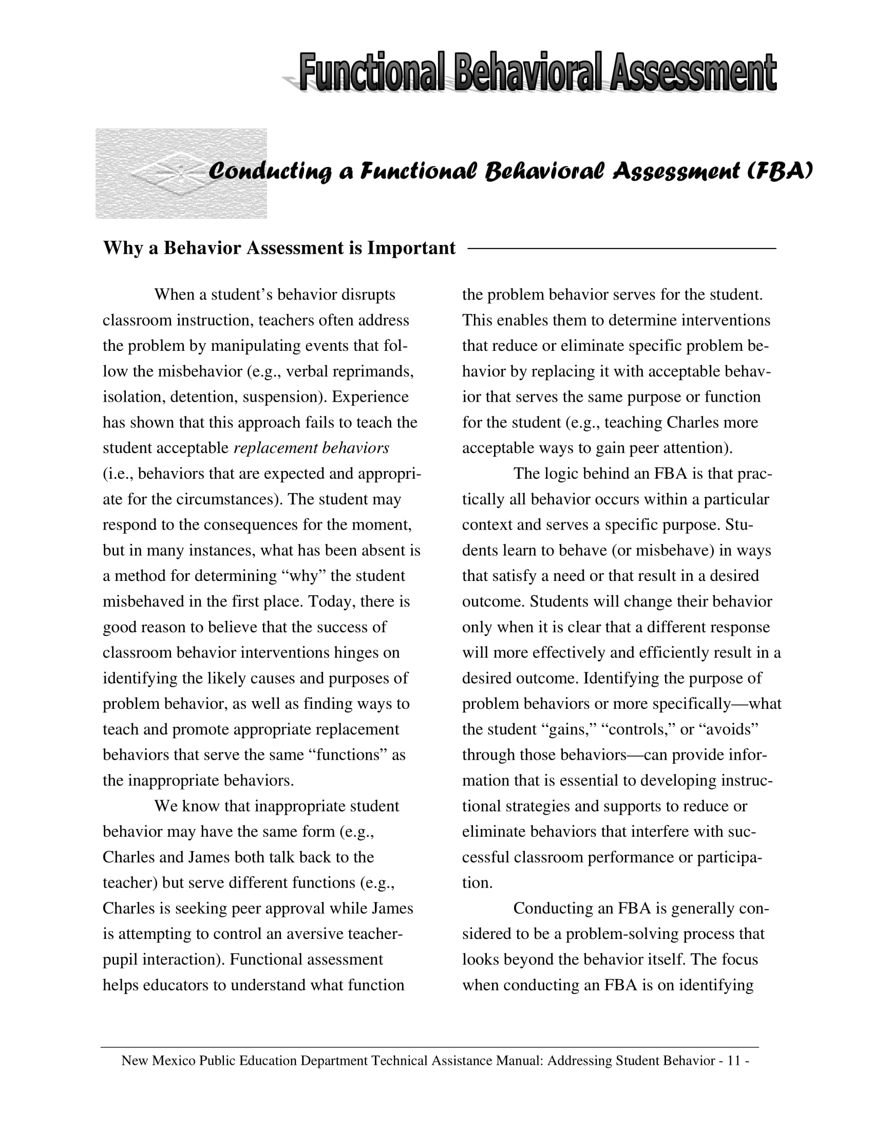 Functional Behavioral Analysis 10 Examples Format Pdf Examples