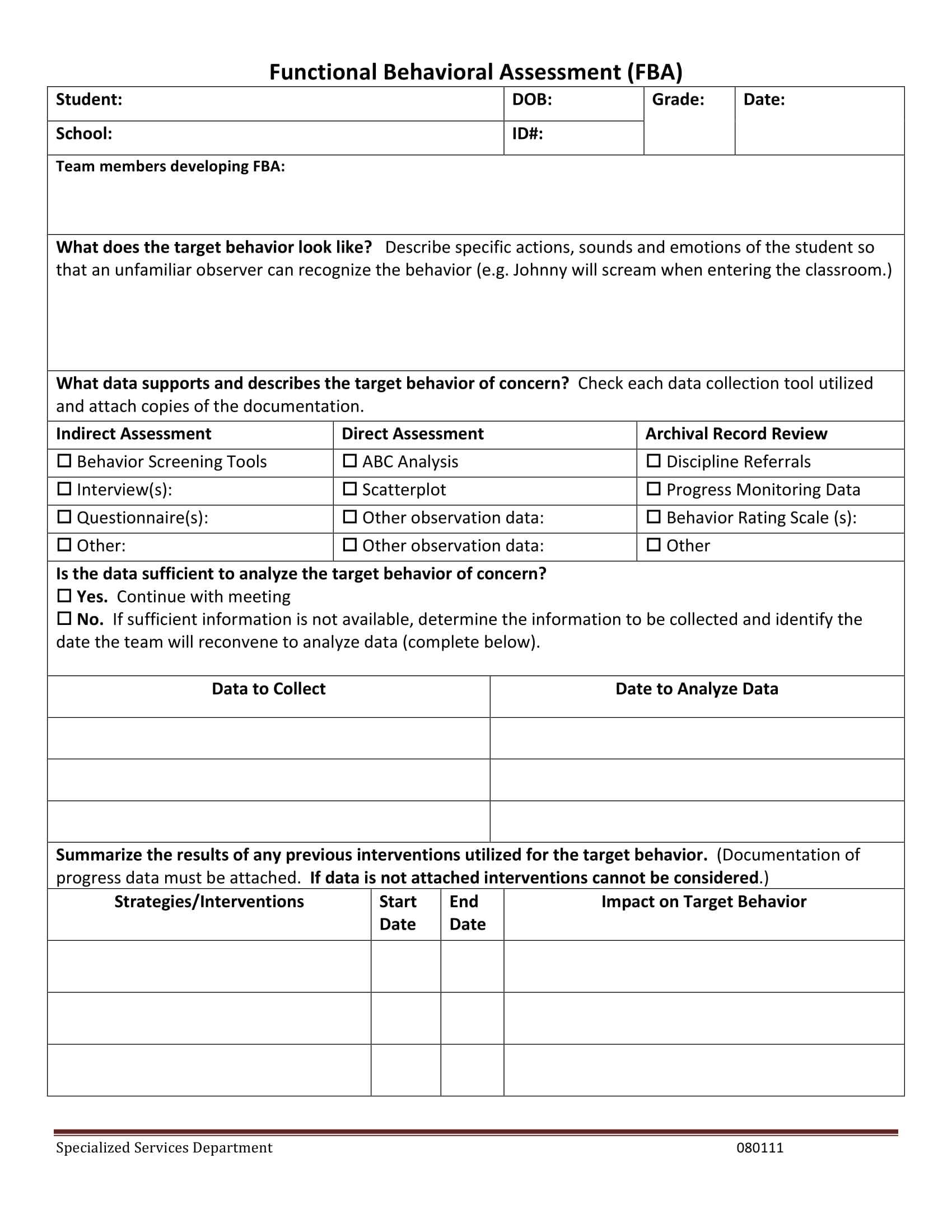 Functional Behavioral Analysis 10 Examples Format Pdf Examples Functional Behavioral Analysis 10 Examples Format Pdf Examples