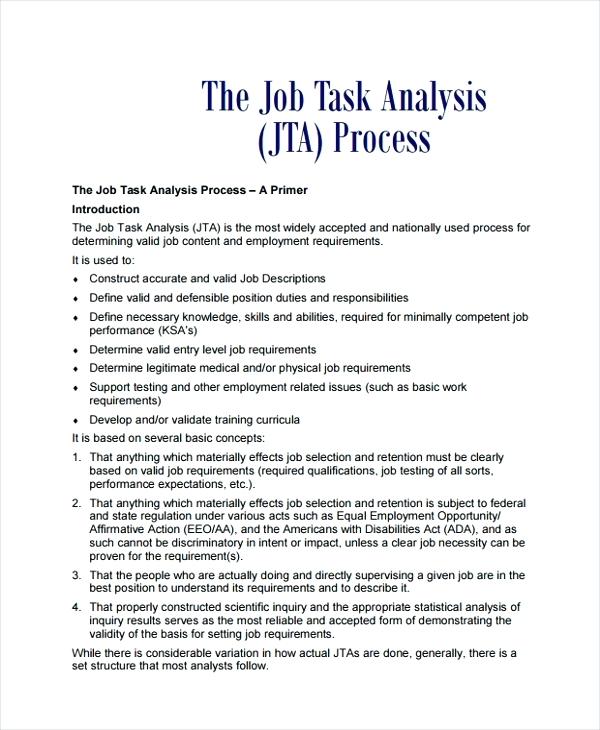 9 Job Analysis Examples PDF