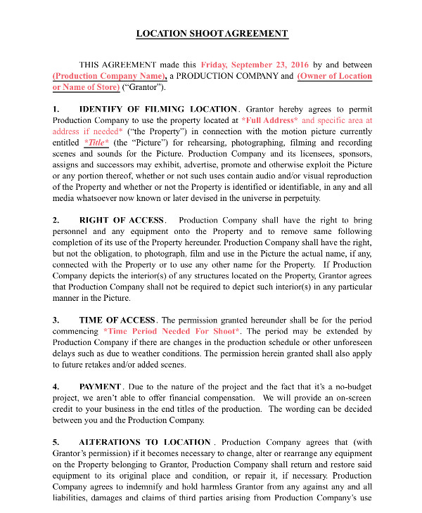 Film Production Contract 6 Examples Format Pdf Examples