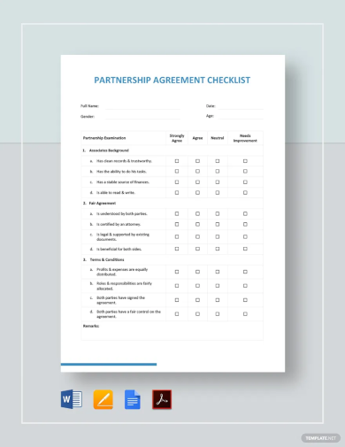50/50 Partnership Agreement - 20+ Examples, Format, Pdf | Examples