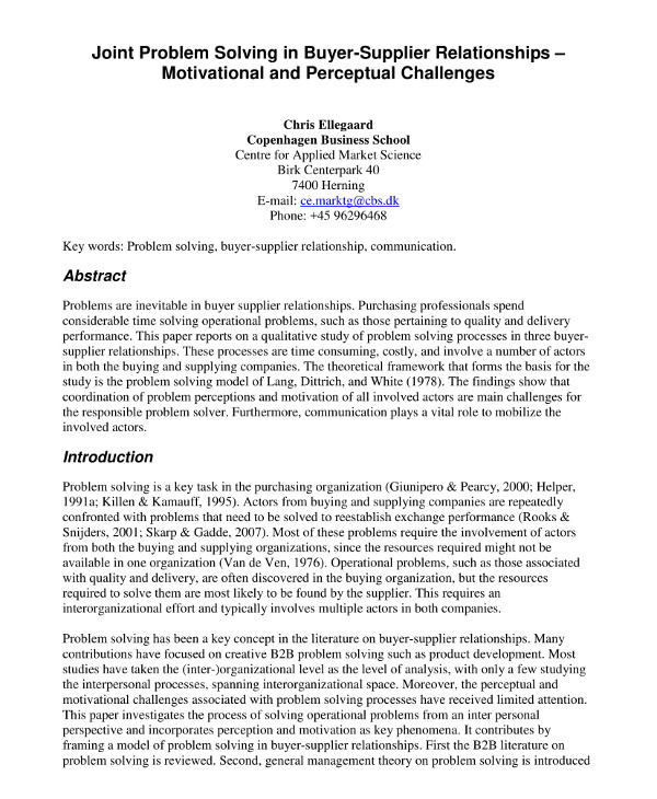 Business Problem Solving Proposal Examples 11 PDF Word Examples