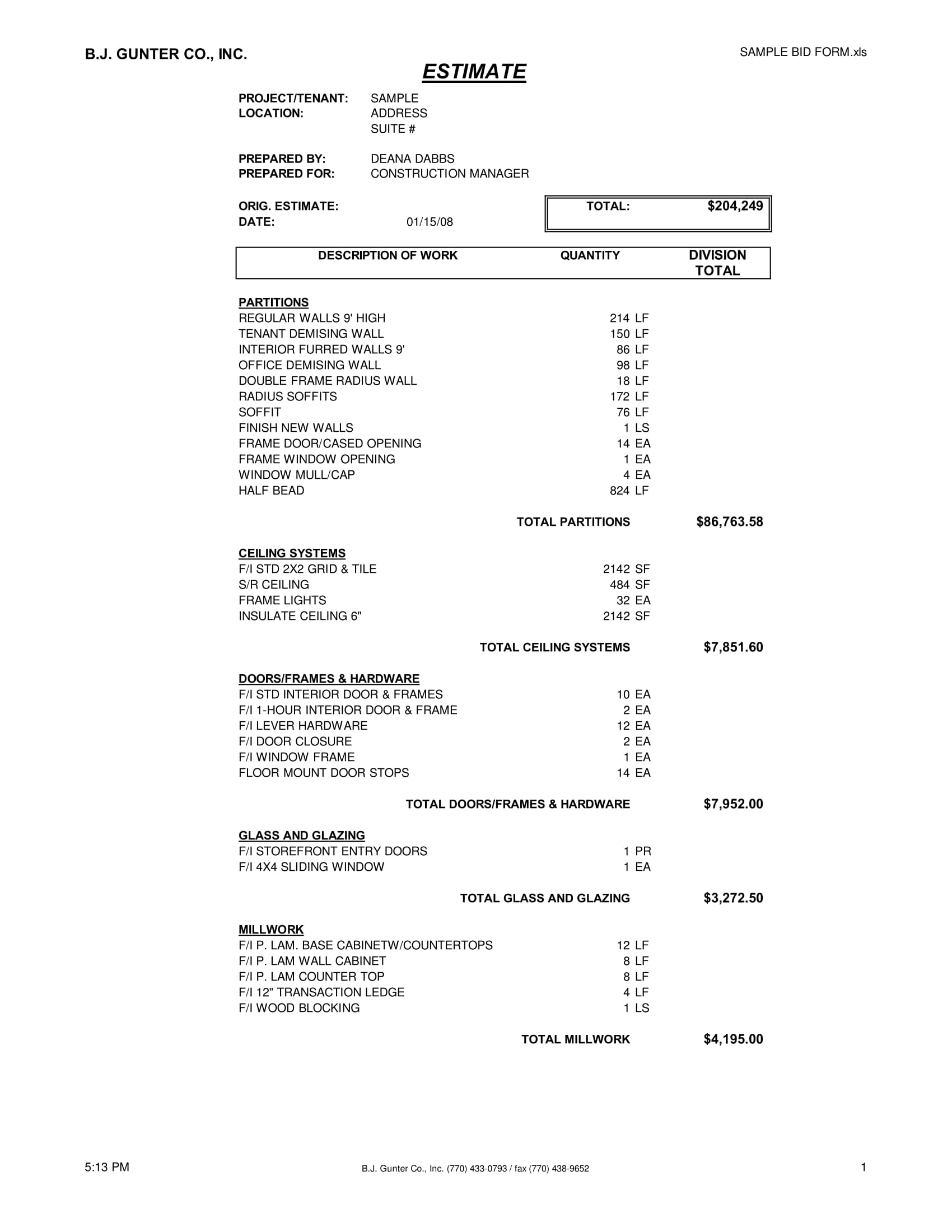 Project Bid Form - 10+ Examples, Format, Sample | Examples