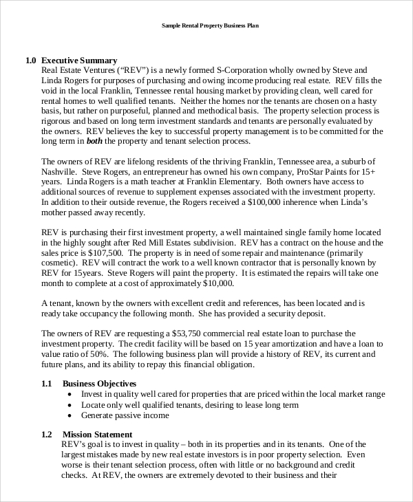 Apartment Rental Business Plan Pdf Apartment Post
