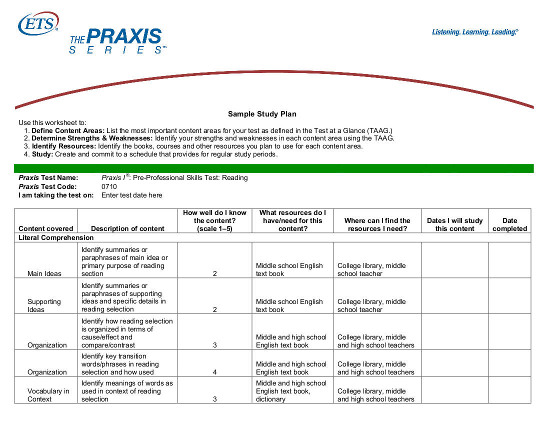 Study Plan for Students - 9+ Examples, Format, Pdf | Examples