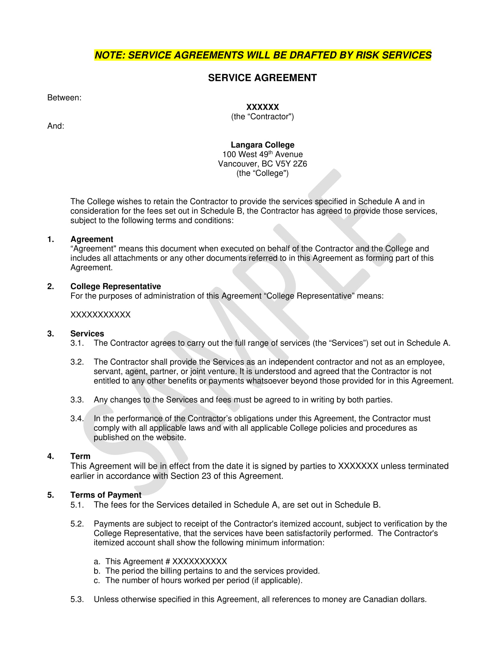 Service Agreement Contract 11 Examples Format Pdf Examples