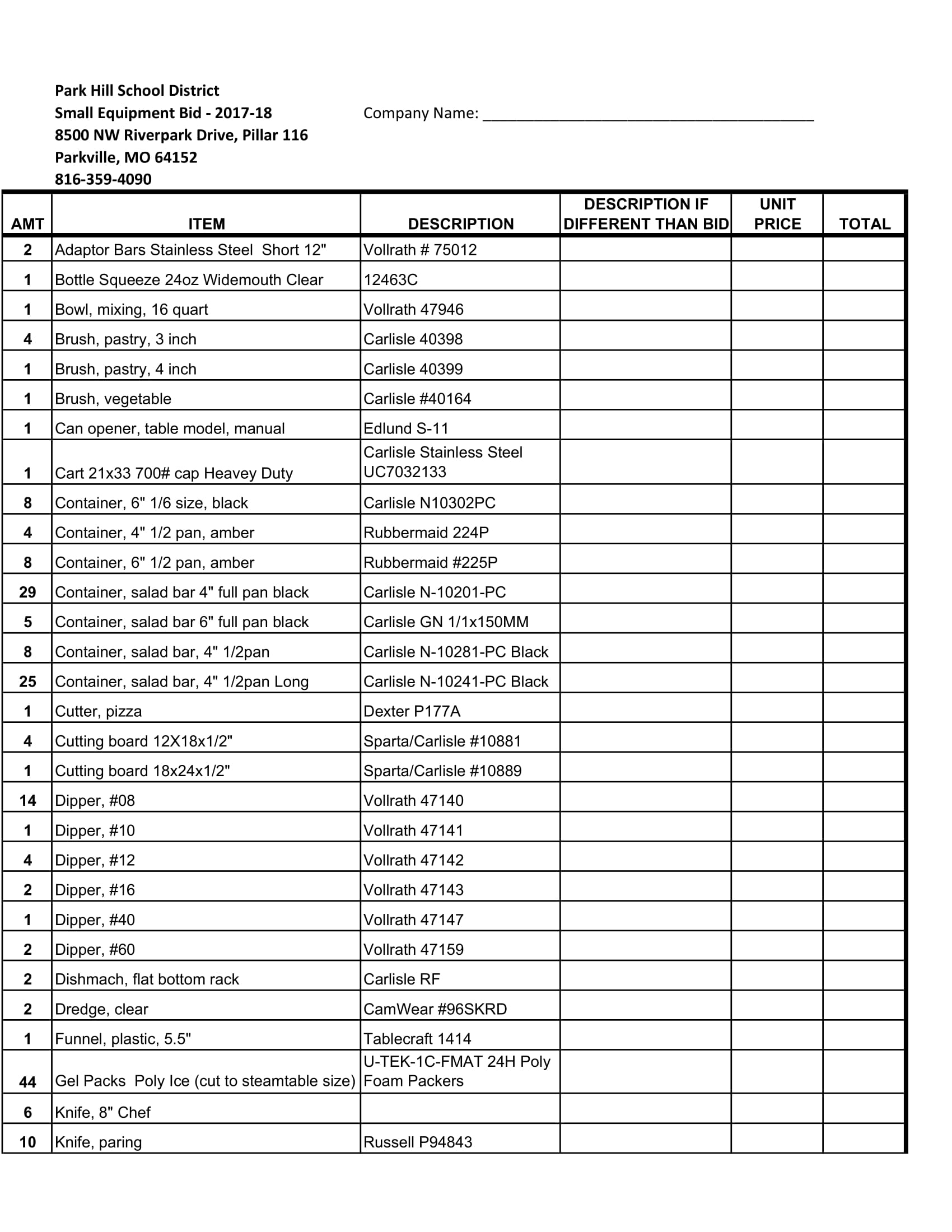 Vendor Bid Form - 10+ Examples, Format, Sample | Examples