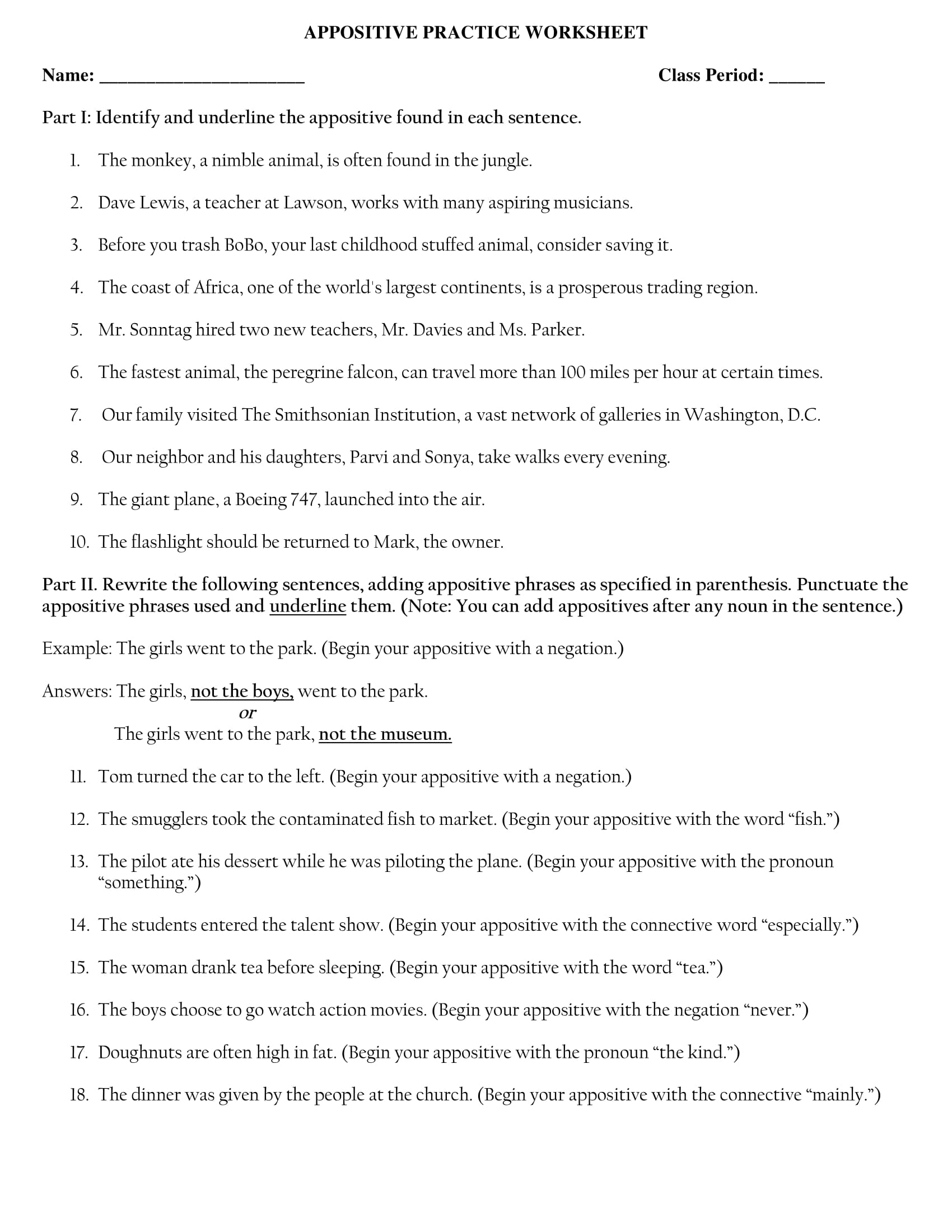 Appositive Sentence - 7+ Examples, PDF
