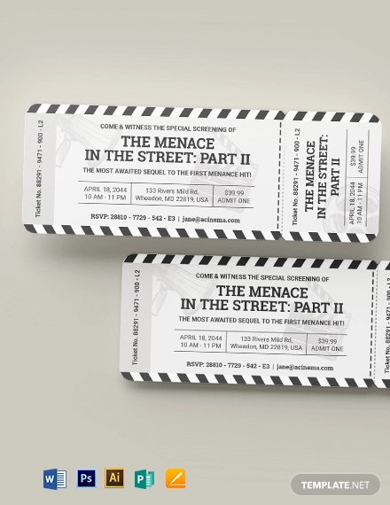 Cinema Ticket - 22+ Examples, Format, Sample | Examples