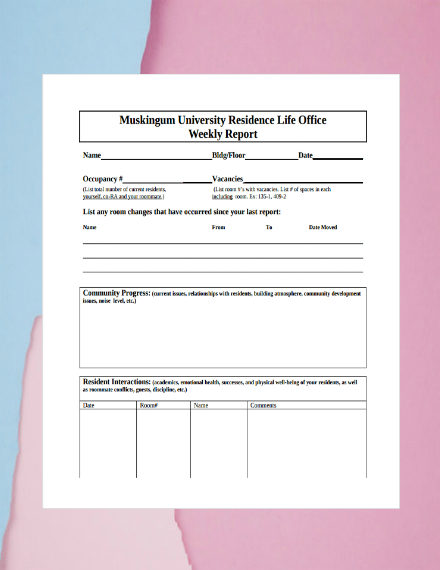 Weekly Report 32 Examples Templates Word PDF Pages Examples
