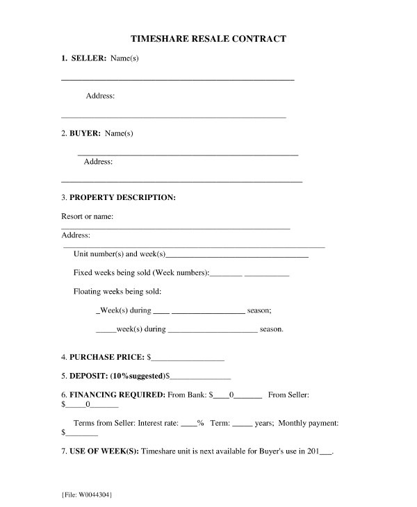Timeshare Contract 7 Examples Format Pdf Examples
