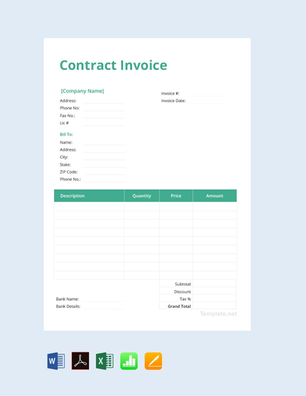 Contract Templates and Examples - 19+ Word, Pages, Docs | Examples