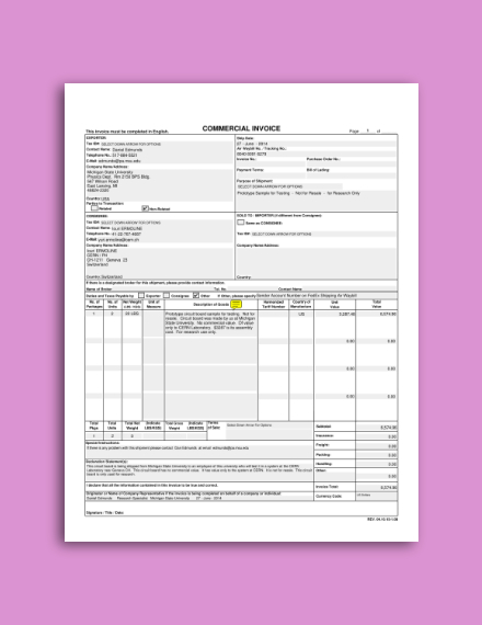 21+ Commercial Invoice Examples - Word, Pages, Numbers, Excel | Examples