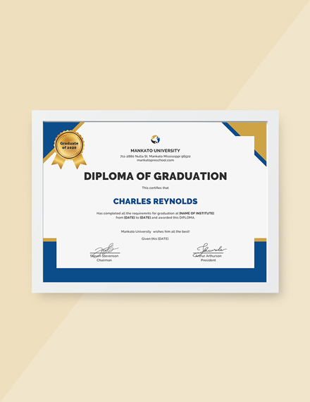 Diploma Certificate - 18+ Examples, Format, Pdf | Examples