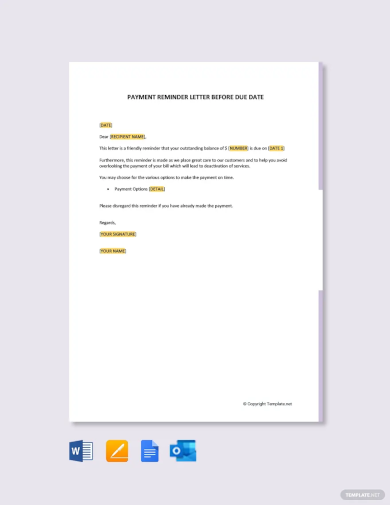 Reminder Letter - 26+ Examples, Format, Sample | Examples
