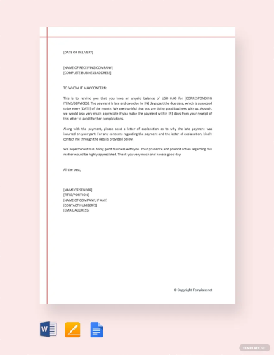 Reminder Letter - 26+ Examples, Format, Sample | Examples