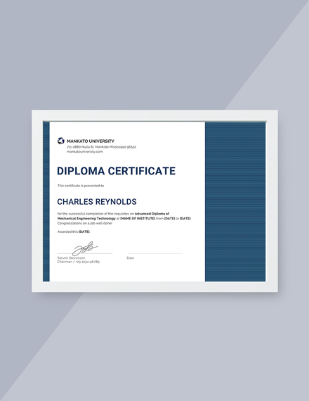Diploma Certificate - 18+ Examples, Format, Pdf | Examples