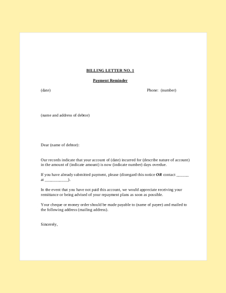 Reminder Letter 26 Examples Format Sample Examples