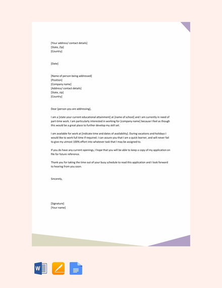 Job Application Letter Examples 22 Templates In Google Docs Pages 