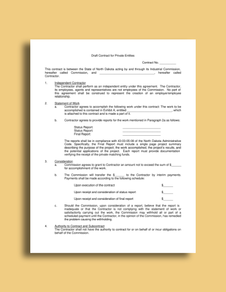 Contract Templates and Examples - 19+ Word, Pages, Docs | Examples