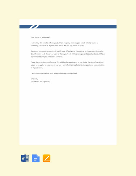 Resignation Email - 27+ Examples, Format, Pdf | Examples