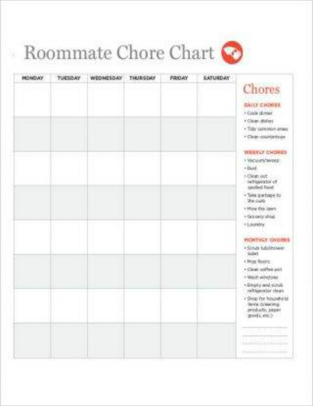 19 Chore Chart Examples Templates In Word PDF Docs Pages Excel 