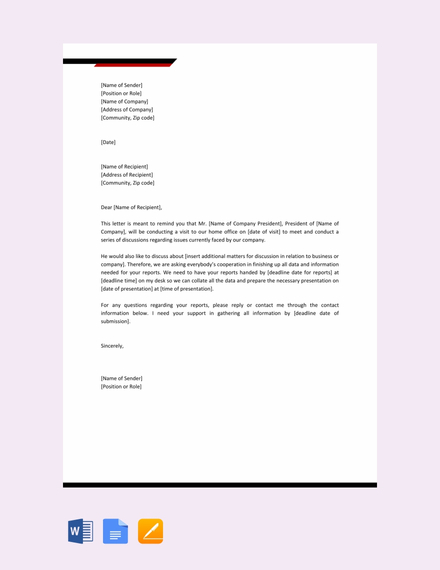 Reminder Letter - 26+ Examples, Format, Sample | Examples