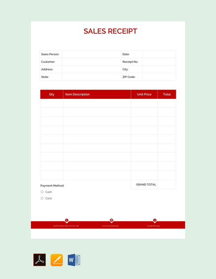 Caravan Receipt Template
