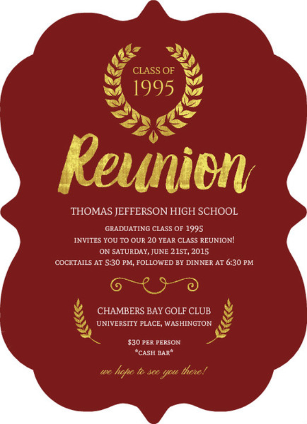 High School Reunion Invitation Template