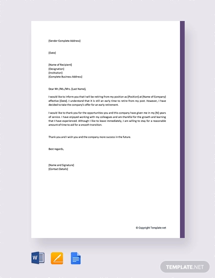 How To Write Retirement Resignation Letter Examples