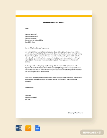 Peerless Tips About Incident Report Format Letter General Professional Summary Examples 