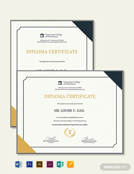 Diploma Certificate - 18+ Examples, Format, Pdf | Examples