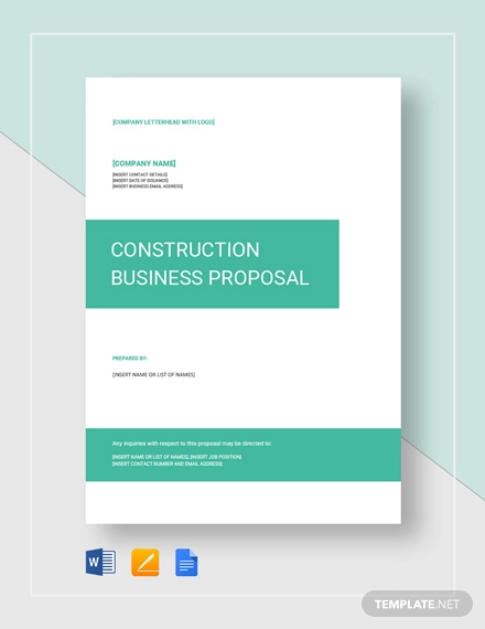 Construction Proposal Examples - 32+ in PDF | MS Word | PSD | AI | Examples