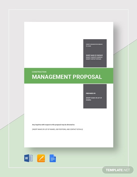 Construction Proposal Examples - 32+ in PDF | MS Word | PSD | AI | Examples