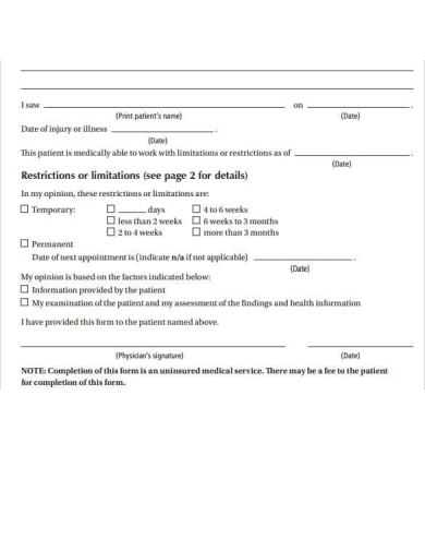 Doctor Excuse Note - 11+ Examples, Format, Pdf | Examples