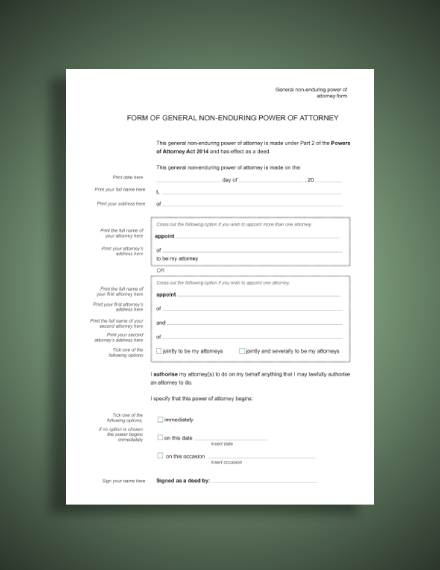 General Power of Attorney - 10+ Examples, Format, Pdf | Examples