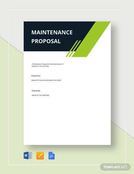 Maintenance Proposal - 23+ Examples, Format, Pdf | Examples
