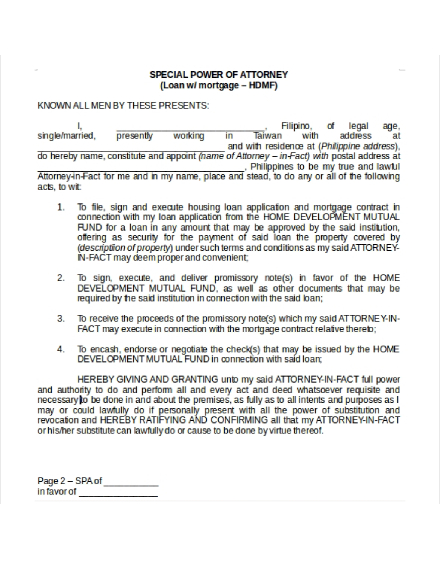 Temporary Power Of Attorney Letter