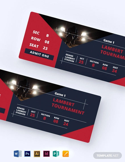 Sports Ticket 18 Examples Format Sample Examples