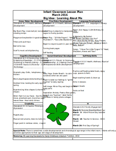 Lesson Plan for Infants - 10+ Examples, Format, Pdf | Examples