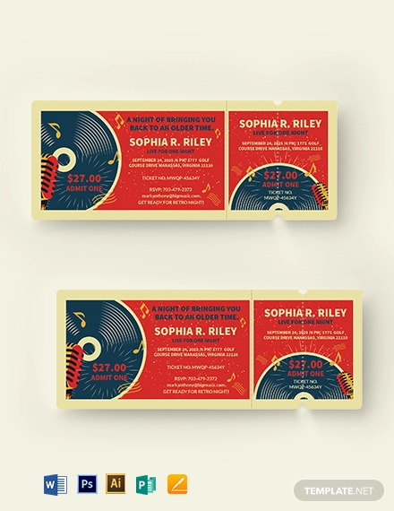 Concert Ticket - 30+ Examples, Format, Pdf | Examples