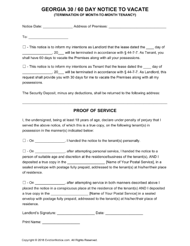 Tenant 60 Day Notice To Vacate 5 Examples Format Pdf Examples