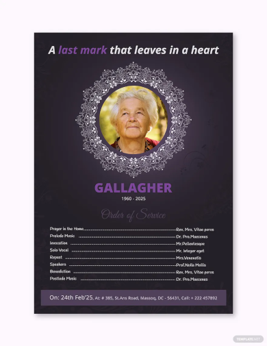 Funeral Poster - 10+ Examples, Format, Pdf | Examples
