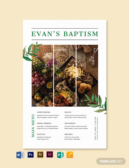 Baptism Menu - 22+ Examples, Format, Pdf | Examples