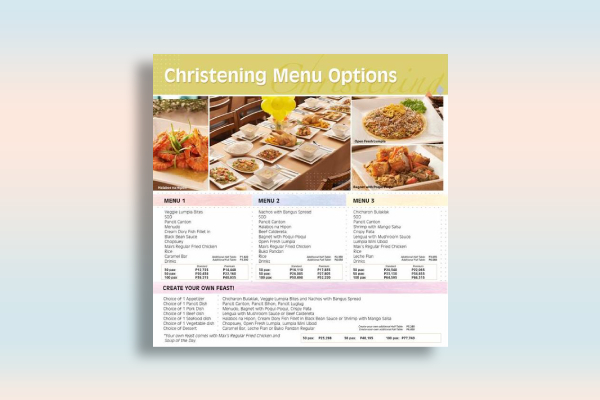 Baptism Menu - 22+ Examples, Format, Pdf | Examples