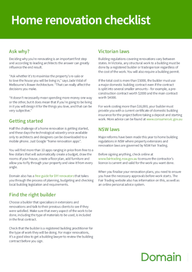 Home Renovation Checklist - 10+ Examples, Format, Pdf | Examples