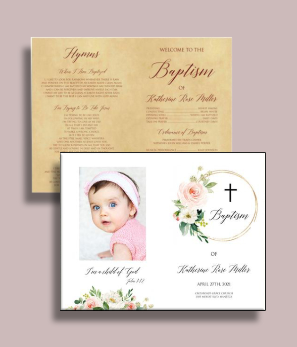 Baptism Program - 10+ Examples, Format, Pdf | Examples
