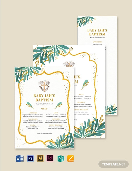 Baptism Menu - 22+ Examples, Format, Pdf | Examples