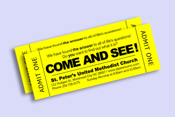 Church Ticket - 14+ Examples, Format, Sample | Examples