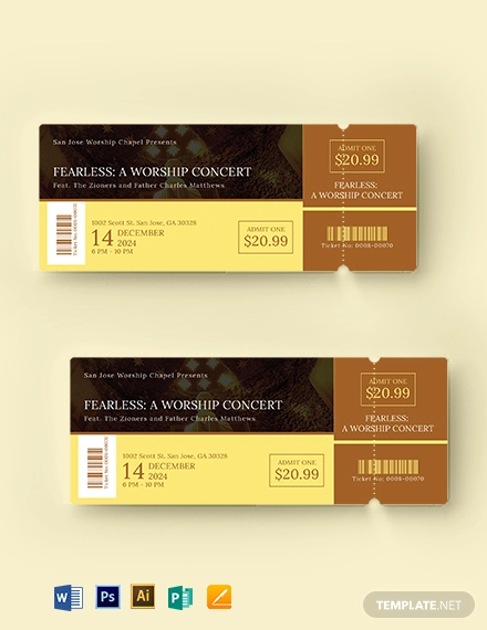 Church Ticket - 14+ Examples, Format, Sample | Examples